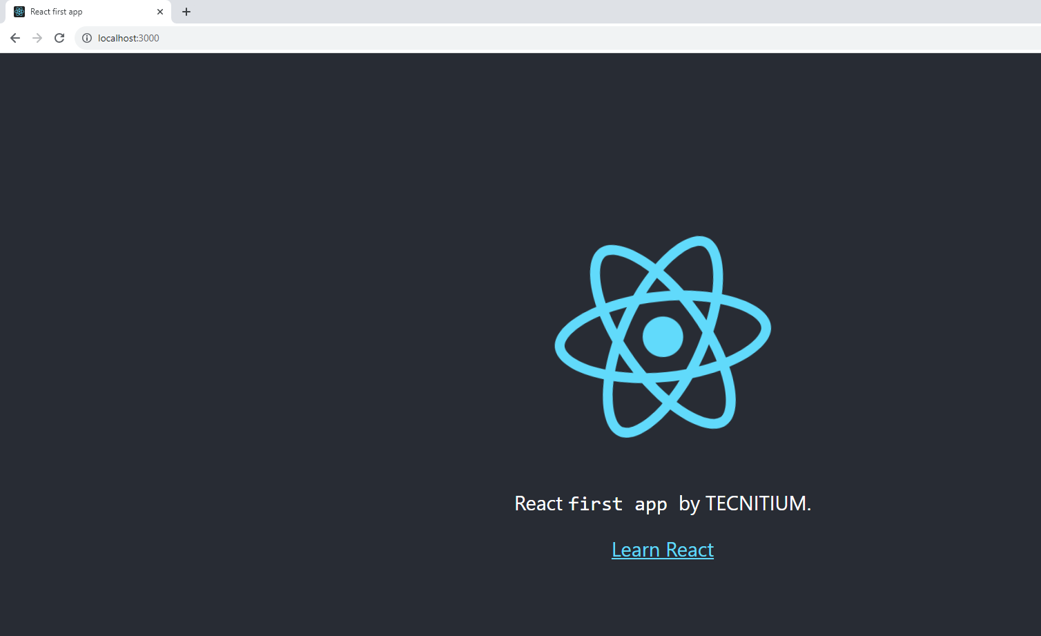 React: Creando el primer programa. – Tecnitium